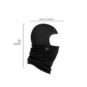 Turtle Fur Shellaclava Premium Micro Fur Fleece Neck Warmer Helmet Liner Winter Balaclava Hood, Black