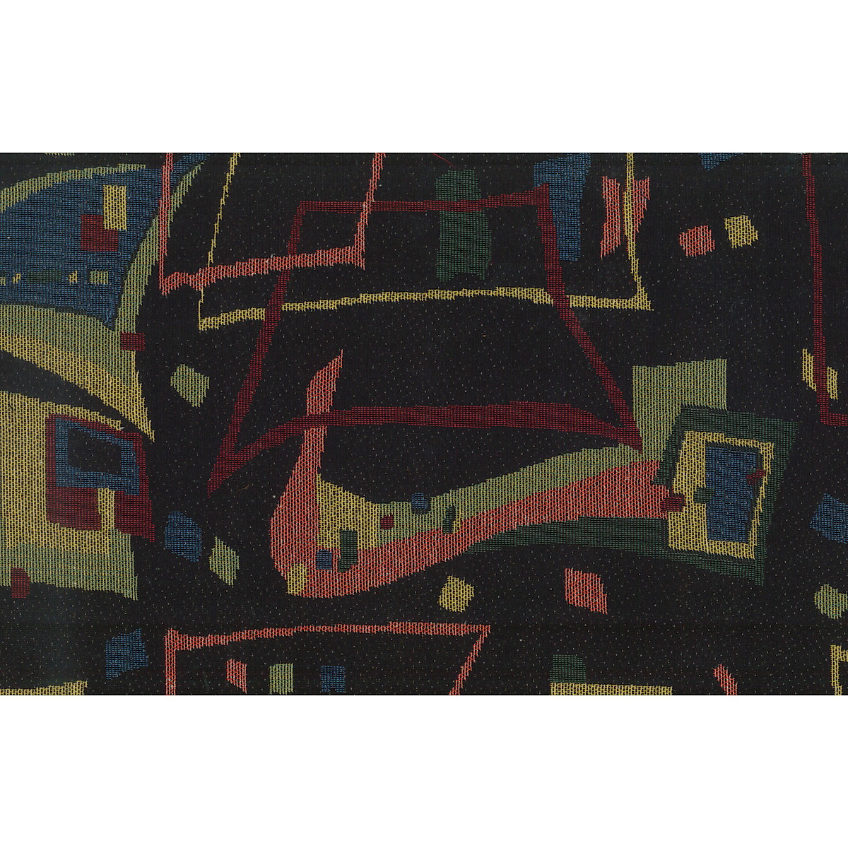 Blazing Needles Round Patterned Tapestry Tufted Footstool Cushion, 18", Spin City