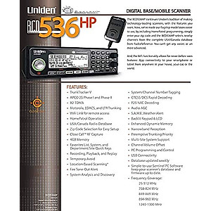 Uniden BCD536HP HomePatrol Series Scanner with Wi-Fi, TrunkTracker V, Backlit Keypad & LCD, Control Channel Only Scanning, S.A.M.E. Weather Alert, USA/Canada Radio Database