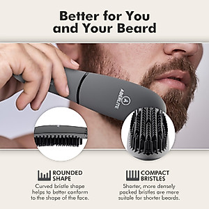 Aberlite Pocket - Compact Beard Straightener for Men - Ionic & Anti-Scald Technology - Beard Straightening Heat Brush Comb Ionic - for Home and Travel