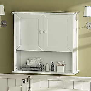 Visiblesser Bathroom Wall Cabinet, Hanging Medicine Cabinets, Wall Mounted Storage Cabinet for Kitchen & Living Room, White