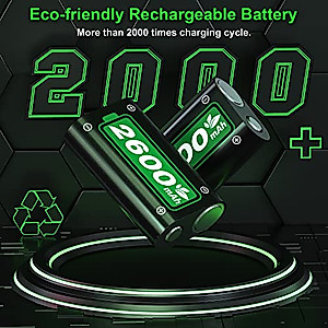 Fast Charge Xbox Controller Battery Pack, 2600mAh x2 Rechargeable Battery Pack with Charger for Xbox One/Xbox Series X/Xbox Series S/Xbox One X|S/Xbox One Elite Wireless Controller, Xbox Accessories