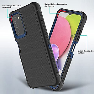 Leptech for Samsung Galaxy A03S Phone Case with Tempered Glass Screen Protector, [Holster Series] Belt Clip Hard Tough Full Heavy Duty Rugged Military Shockproof Armor Cell Phone Cover  (Black)