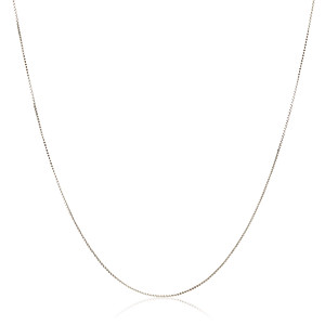 Amazon Essentials Sterling Silver Thin 0.8mm Box Chain Necklace 18", Silver (previously Amazon Collection)