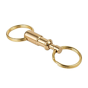 Dilidou 3 Pack Quick Release Keychain, Detachable Pull Apart Keychain, Double Spring Split Snap Separate Chain Convenience Accessory, Brass, Gold