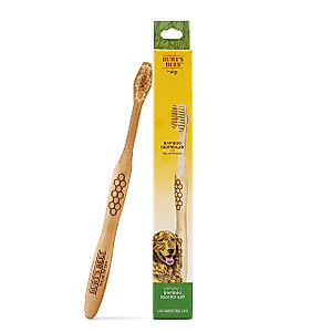 Burt's Bees for Pets Bamboo Bristle Dog Toothbrush - Naturally Derived Dog Toothbrush Made from Bamboo - BPA Free, Ergonomic Handle Toothbrush for Dogs, Bamboo Dog Toothbrush