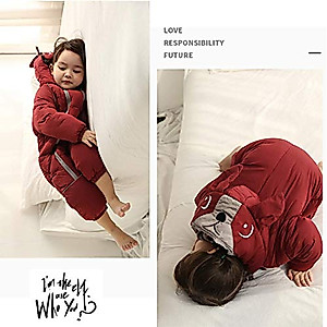 Fairy Baby Infant Baby Snowsuit Toddler One Piece Romper Hooded Jumpsuit Winter Coat Warm Outwear Kids Girls Boy 3T (WineRed)