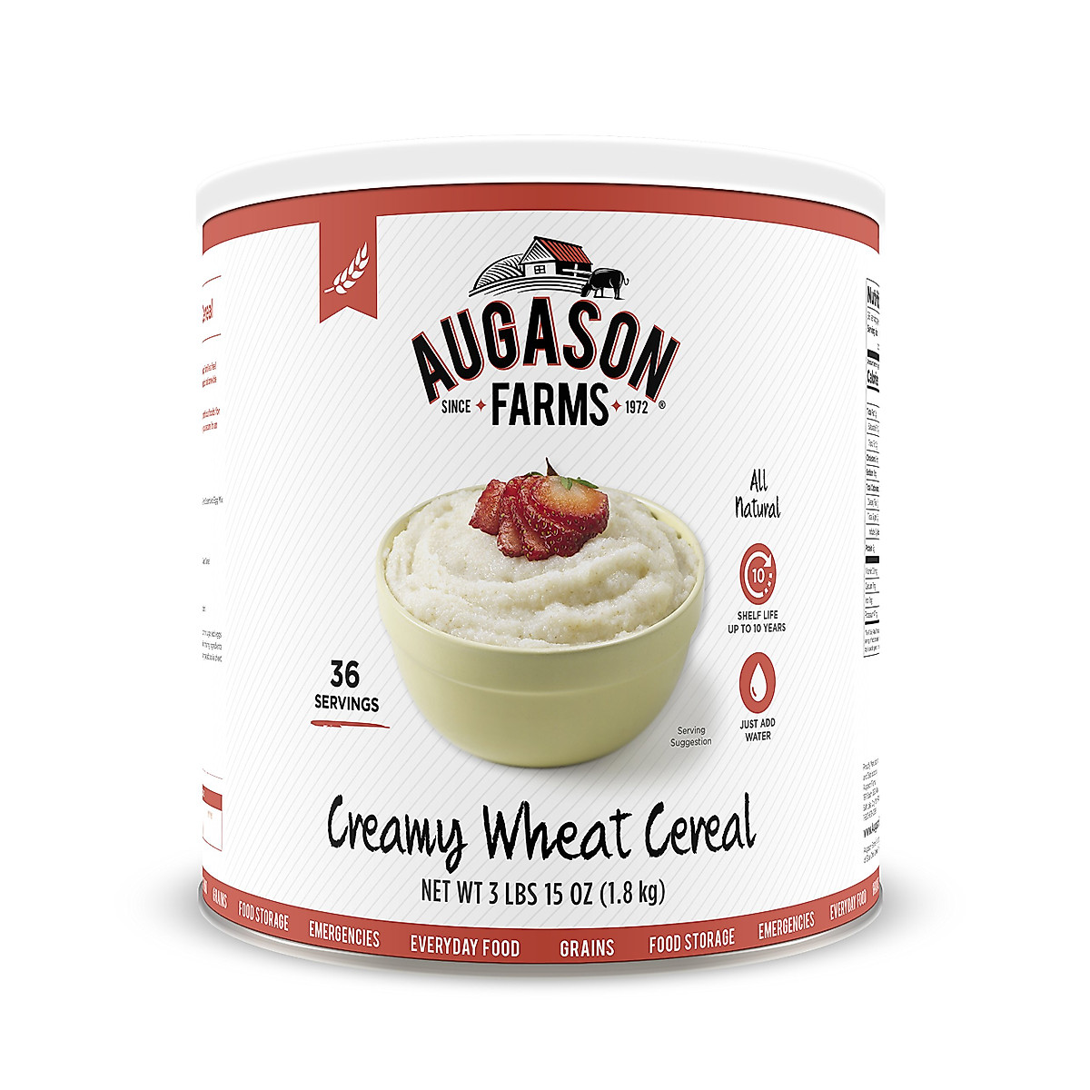 Augason Farms Creamy White Cereal - 63 Ounce (Pack of 1)
