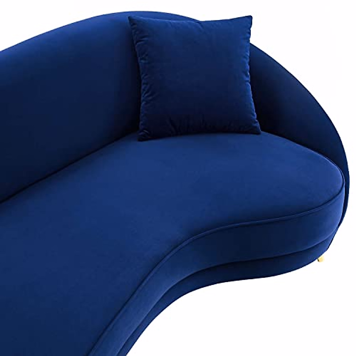Modway Echo Curved Back Performance Velvet Sofa in Navy