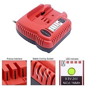 Elefly BDFC240 Battery Charger Compatible with Black and Decker 18V 14.4V 12V 9.6V 24V NiCD NiMH Battery HPB18 HPB18-OPE HPB14 HPB12 HPB96 HPB24, Replacement for Black and Decker 18V Charger
