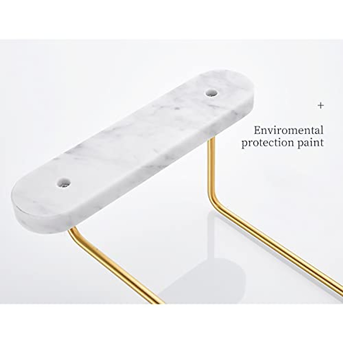 Towel Rack Hand Towel Bar Marble Bathroom Towel Holder Rustproof Wall Mount Brass, Bathroom Hardware Accessories Towel Shelf (Color : Double Pole)