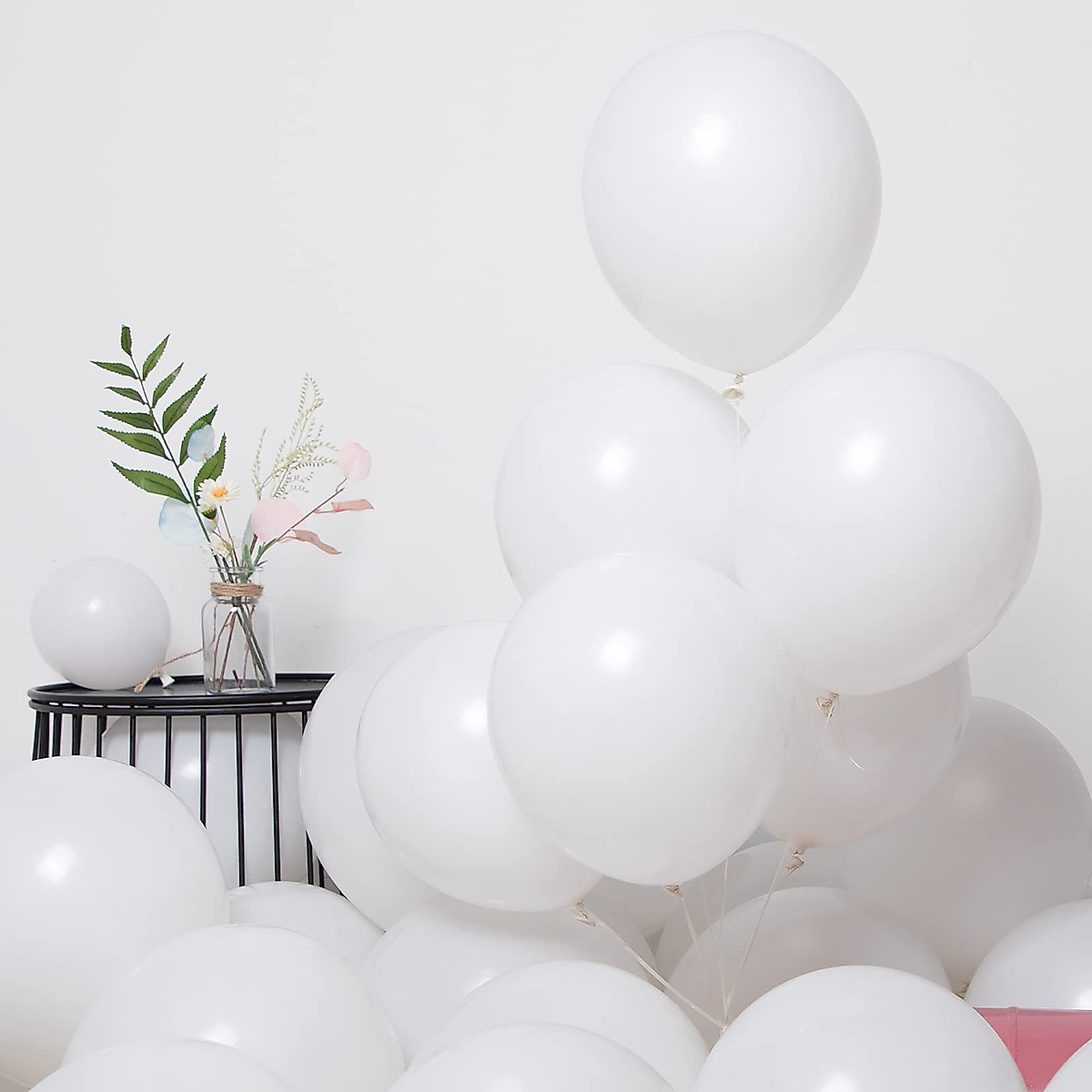 Styirl White Party Latex Balloons - 100 pcs 5/10/12/18 inch Party Latex Ballons As Birthday Balloons/Merry Chritmas Balloons/Graduation/Balloons for Birthday/Baby Shower/Wedding/Party decorations