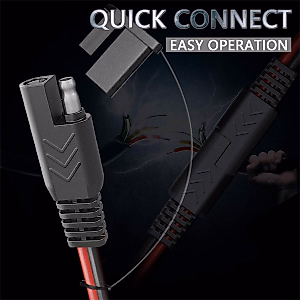 LST 6FT 12V Ring Terminal SAE to O Ring Connecters Extension Cord Cable Connector for Battery Charger/Maintainer