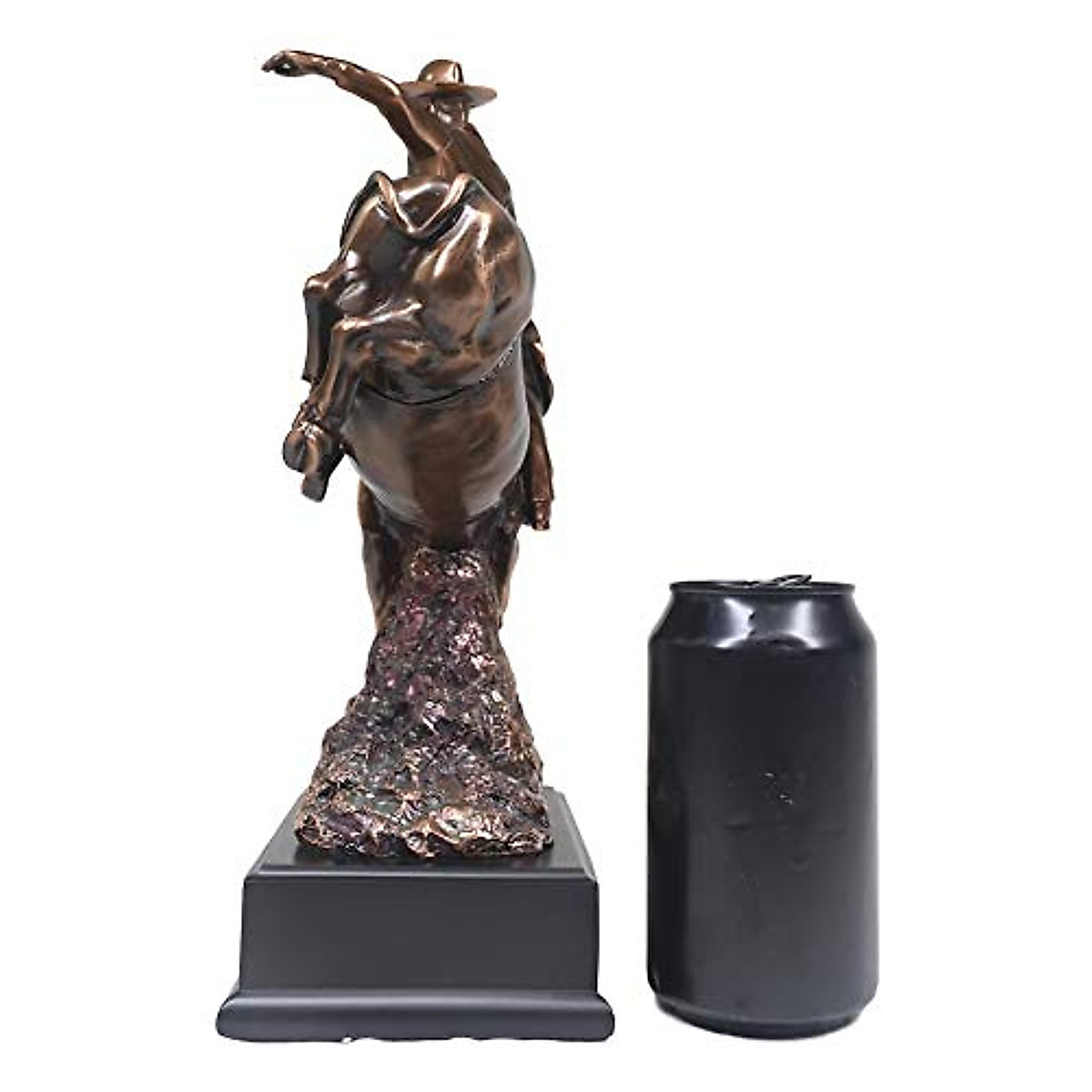 Ebros Large Rustic Western Rodeo Bull Rider Cowboy On Bucking Bull Statue in Electroplated Sepia Bronze Finish Old World Wild West Cattle Bull Riding Cowboys Accent Figurine