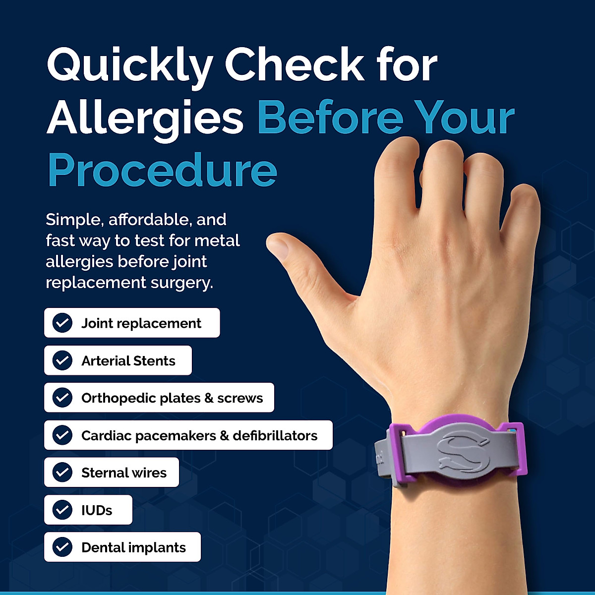 SENSIBAND Metal Allergy Test Band – Test at Home or Anywhere - Tests for Common Metals Used in Piercings & Jewelry - See Your Own Results - Order 3 Weeks Before Surgery.… (Copper)