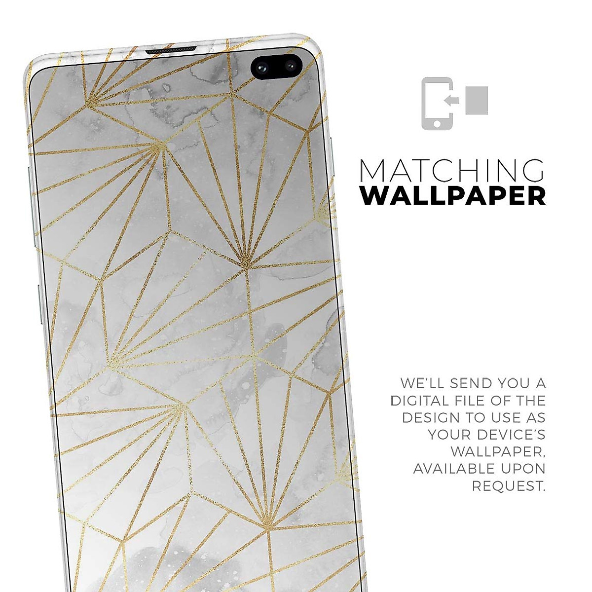 DesignSkinz Karamfila Watercolor & Gold V4 Protective Vinyl Decal Wrap Skin Cover Compatible with The Samsung Galaxy S20 (Screen Trim & Back Glass Skin)