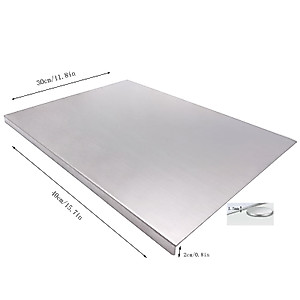 BILLAMB Stainless Steel Cutting Boards for The Kitchen, Suitable for Meat, Fruits, Vegetables, Bread, and Baking Large-sized Cutting Boards (40 x 30cm/15.7 x 11.8 in)