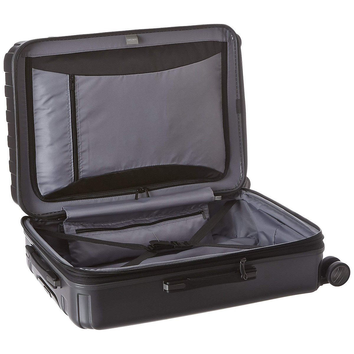 DELSEY Paris Titanium Hardside Expandable Luggage with Spinner Wheels, Graphite, Checked-Medium 25 Inch