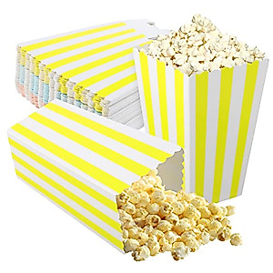 60 Pcs Popcorn Boxes Carton Disposable Containers Snack Boxes for Plastic Container Popcorn Bags Paper Popcorn Boxes Movie Night Supplies Stripe Popcorn Boxes Popcorn Buckets