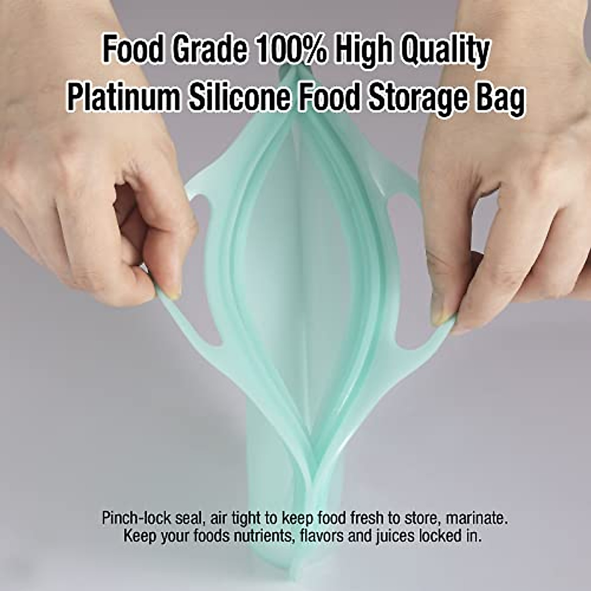 JIN ZHOU Silicone Storage Bag, Extra large Silicone Storage Container Dishwasher Microwaveable Safe Extra Thick Air tight Silicone Bag for Sandwich, Snack, Travel Items White