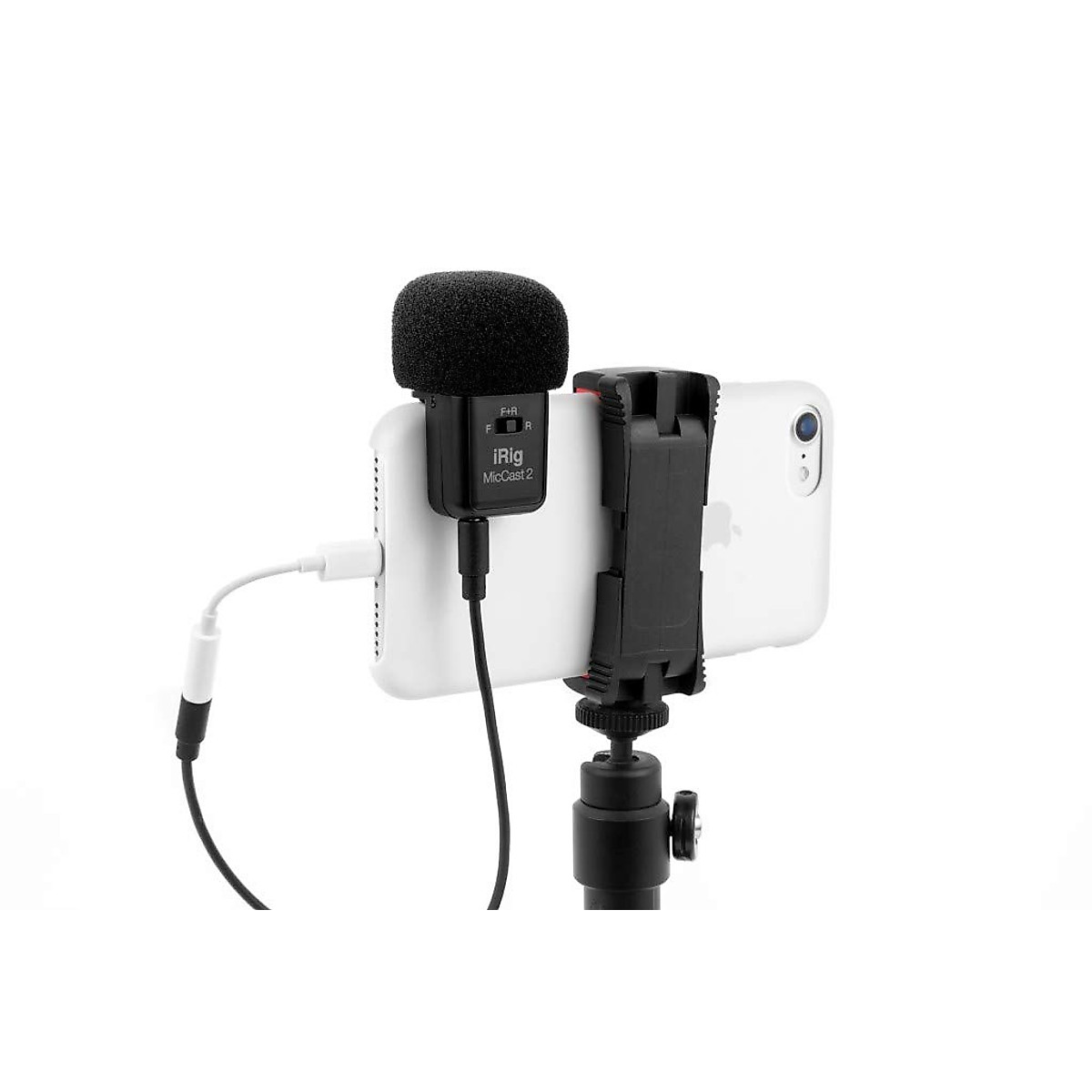 IK Multimedia iRig Mic Cast 2 Mini Vocal Microphone with Front, Rear, Omni Recording, for Podcast, Video, Streaming and More - Compatible with iPhone, iPad, Android and All Popular apps