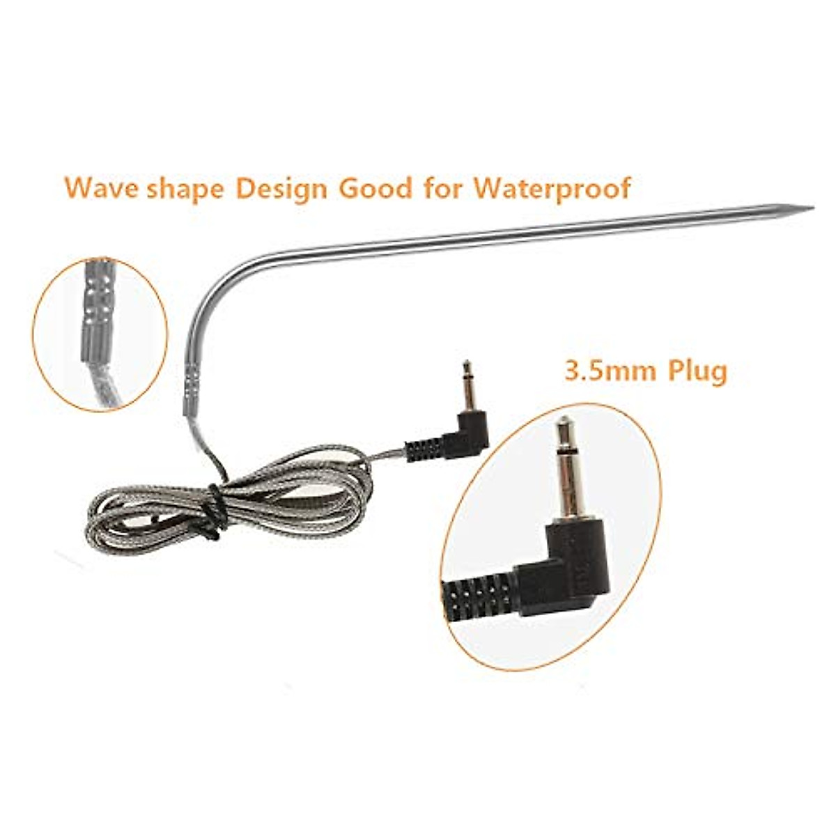 Firsgrill 2-Pack Meat Probe Replacement for Pit Boss Wood Pellet Grills & Smokers, 3.5 mm Plug