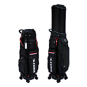 HELIX Golf Cart Bag, Retractable Golf Club Bag with Universal Wheels and Latest Integrated Handgrip. (Navy Black)
