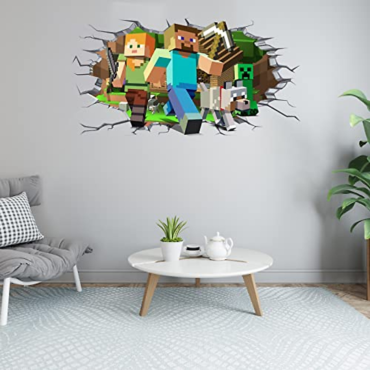 Large Cartoon Wall Stickers 3D Creative Wall Art Design Wall Decals for Kids Room Bedroom Kindergarten School House Home Peel and Stick Gift Supplies (15.7"x35.5")