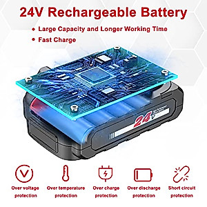 HAJACK Mini Chainsaw 6-Inch, Cordless Saw with 3 Chains, 2 Batteries & A Charger, Electric Battery Chainsaw, Hand Held Power Chain Saws for Tree Trimming & Wood Cutting, Small Rechargeable Chain Saw