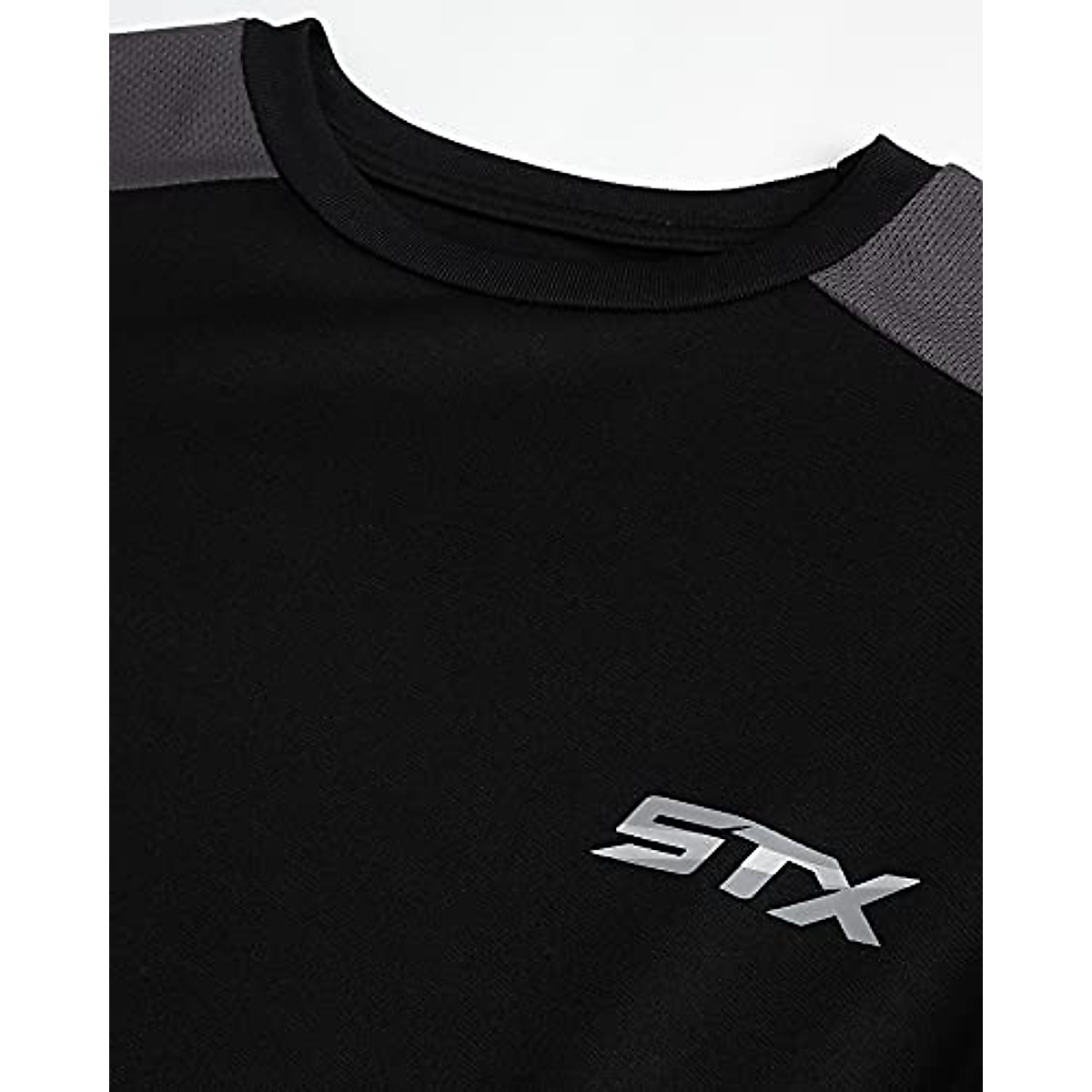 STX Boys' Active Shorts Set ? 3 Piece T-Shirt and Gym Shorts Kids Clothing Set, Size 5/6, Grey/Black/Dark Red
