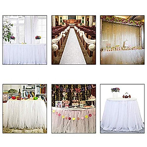 IDEALHOUSE Tulle Rolls, 6 Inch x 200 Yards (600FT) White Tulle Fabric Spool/Roll, Wedding Tulle for Tutu Skirt Fabric Wedding Party Gift Decorations