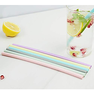 Silicone Straws Reusable Drinking Straw Pack-of-6 Soft Beverage Water Drink Straw -for 30oz and 20oz Tumblers - Trim & Cuttable, Comes with Cleaning Brush-2Pack (2Boxes)