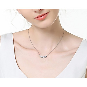 AINUOSHI Sterling Silver Moissanite Tennis Necklaces for Women, Pendant Necklace 925 Sterling Silver 18K Gold Plated Jewelry Anniversary Birthday Graduation Gifts for Her Wife Girlfriend