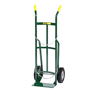 Little Giant TW-42-10 Single Cylinder Cart Truck with Dual Handle, 10" Semi-Pneumatic Wheel, 800 lbs Capacity, 49" Height
