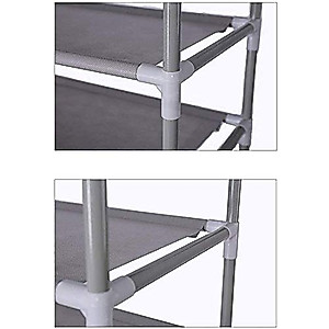 Mandorra 10 Layer 9 Grid Shoe Rack Shelf Storage Closet Organizer Cabinet Multiple Colors (Red)