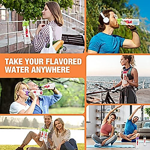 Lallisa 4 Pieces 28 oz Fruit Infuser Water Bottle Leakproof Water Infuser Bottle Large Capacity Plastic Infused Water Bottles for Women Men Gym Bike Camping Travel Tea Drink Gift, Multicolor