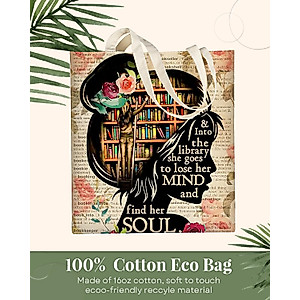 AUSVKAI Canvas Tote Bag Aesthetic for Women, Cute Bible Reusable Cloth Cotton Bags for College Shopping Beach Grocery Trendy Gifts