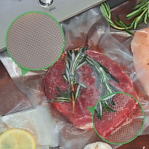 Vacuum Sealer Bags for Food: 100 Quart 8"×12" Precut Bags for Food Saver, Commercial Grade, BPA Free, Heavy Duty Food Sealing Bags for Storage, Meal Prep, Sous Vide