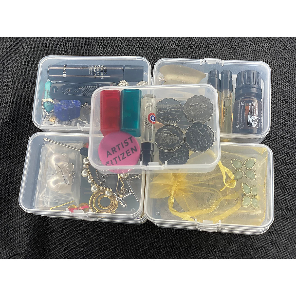 Snap Tight Plastic Storage Box of 9 Packs, Box for Casing Accessories, Ornaments, Utensils, Beads, and Stationary.