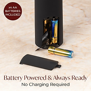 Electric Wine Opener Battery Operated with Stand and Built-in Foil Cutter - Automatic Wine Opener - Electric Corkscrew for Easy Cork Removal - Best Gift for Wine Lover (Black & Silver)