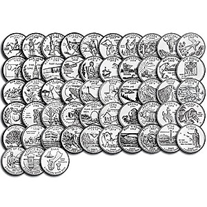 1999 P Complete 1999 thru 2009 P 56-coin B.U. State Quarter Set Uncirculated