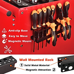 ULIBERMAGNET Magnetic Screwdriver Holder Rack,Heavy Duty Magnetic Tool Holder,Pliers Organizer Rack for Screwdriver, Plier, Shears,Magnetic Mount Tools Rack for Garage,Tool Cart,Pegboards,Workbench
