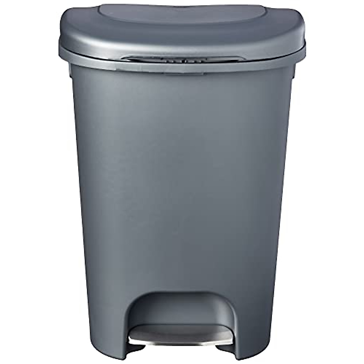 Rubbermaid Classic 13 Gallon Trash Can with Lid and Stainless-Steel Pedal, Gunmetal Blue Waste Bin for Kitchen, NEW Premium Step-On