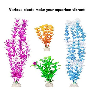 CousDUoBe 9 Pack Large Aquarium Plants Artificial Aquatic Plants, simulate Plants and Aquarium Landscape vividly (12inch)