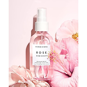 HERBIVORE Rose Hibiscus Coconut Water Hydrating Face Mist – Natural Dewy Glow, Organic Rose Water + Vegan Hyaluronic Acid, Plant-Based, Vegan, Cruelty-Free, 4 oz