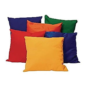 20 inch Square Bright Pillows by Environments - Set of 6, Washable Throw Pillows, Create Soft and Cozy Areas in Preschools, Classrooms, Daycares and Playrooms (Item # PILLOW20)