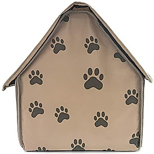 Foldable Small Footprint Pet Bed Weatherproof, Portable Dog House Indoor, Pet Shelter Suitable for Small to Medium Sized Dogs and Cats
