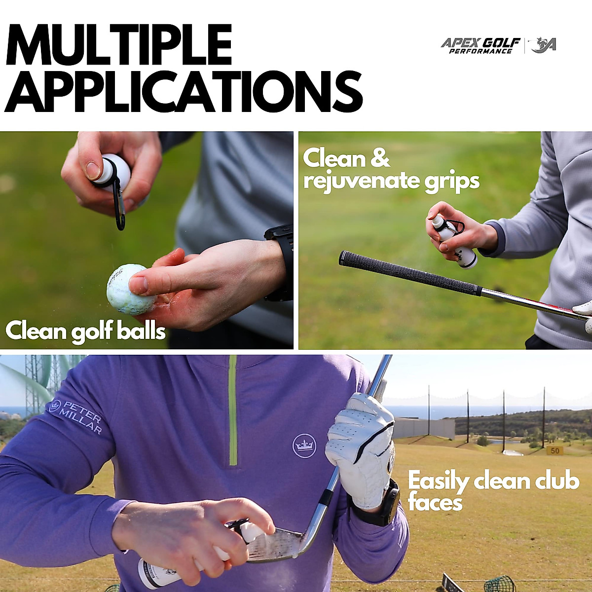 Golf Club Cleaner (236ml) with Golf Club Brush Golf Cleaning Kit Golf Club Brush Groove Cleaner/Golf Club Cleaner Brush. Golf Iron Cleaner/Club Cleaner - Golf Stocking Stuffers, Golf Eraser