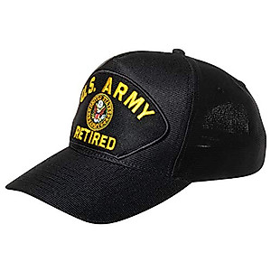United States Army Retired Emblem Patch Hat Black Baseball Cap