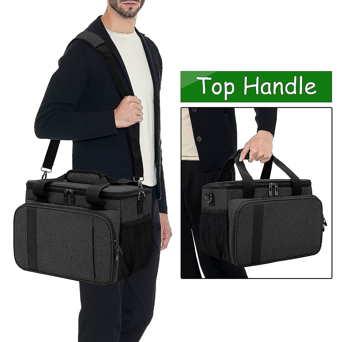 CURMIO Game Console Carrying Case Compatible with Xbox Series X, Game Disc Storage Bag for up to 24 Discs Compatible for PS4/PS4 Pro/PS3/PS5/Xbox One/Xbox Series X/S